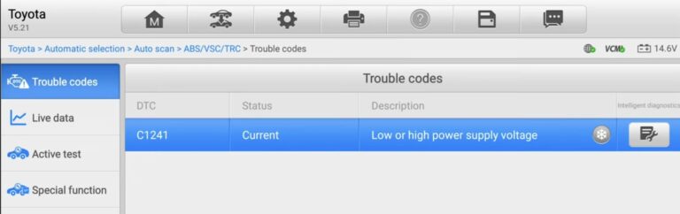 Toyota C1241 DTC Code Causes and Easy Fixes